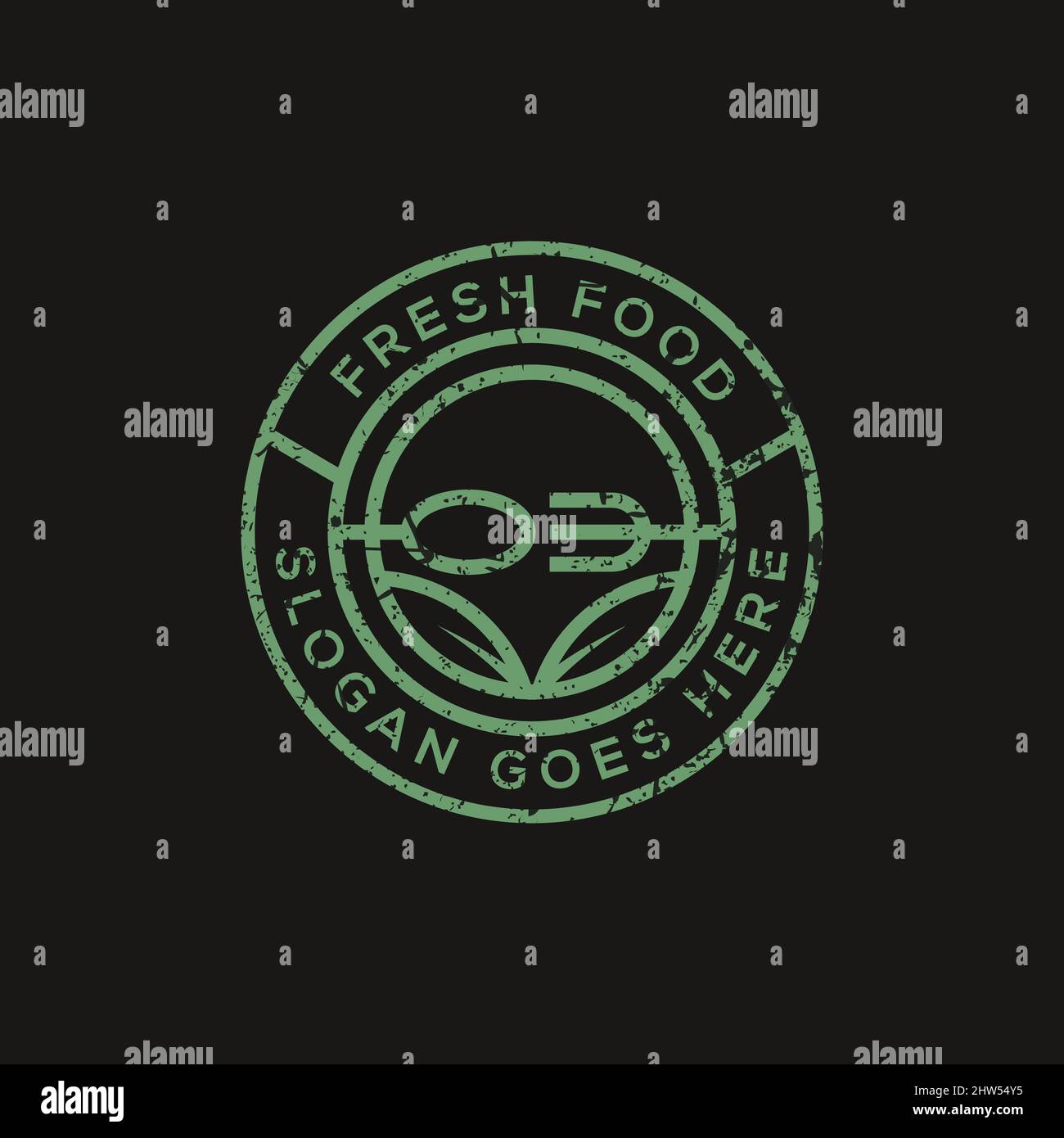 creative rustic fresh food logo vector illustration, organic food logo ...