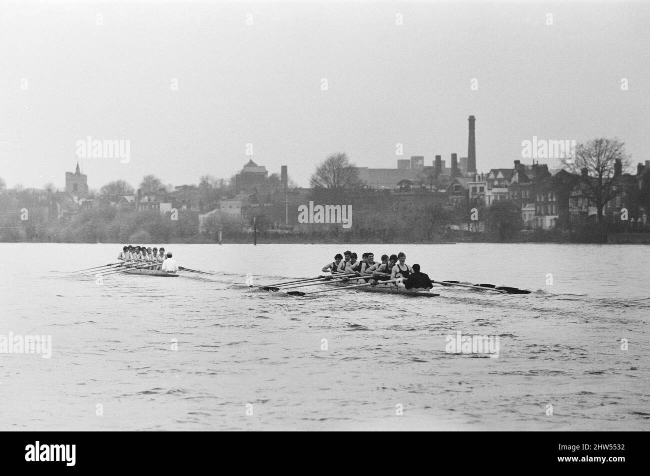 The Oxford verses Cambridge Boat Race, on the River Thames, March 1968 ...