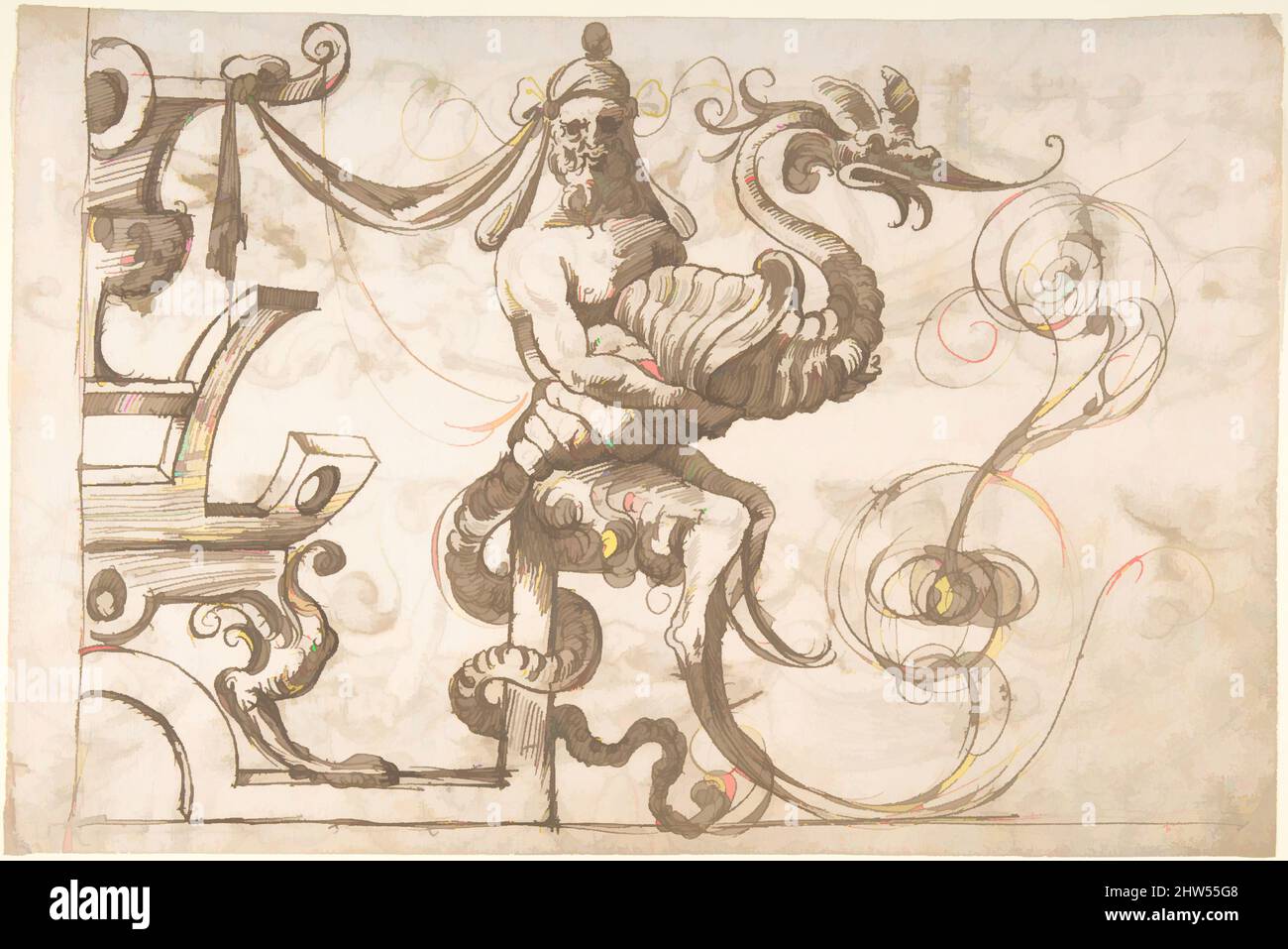 Art inspired by Frieze Design with Strapwork and a Satyr holding a ...