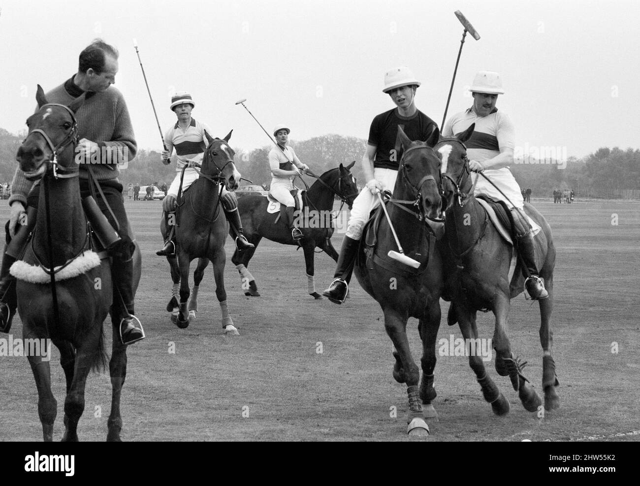 Prince Charles in action during his first polo game at Windsor Park ...