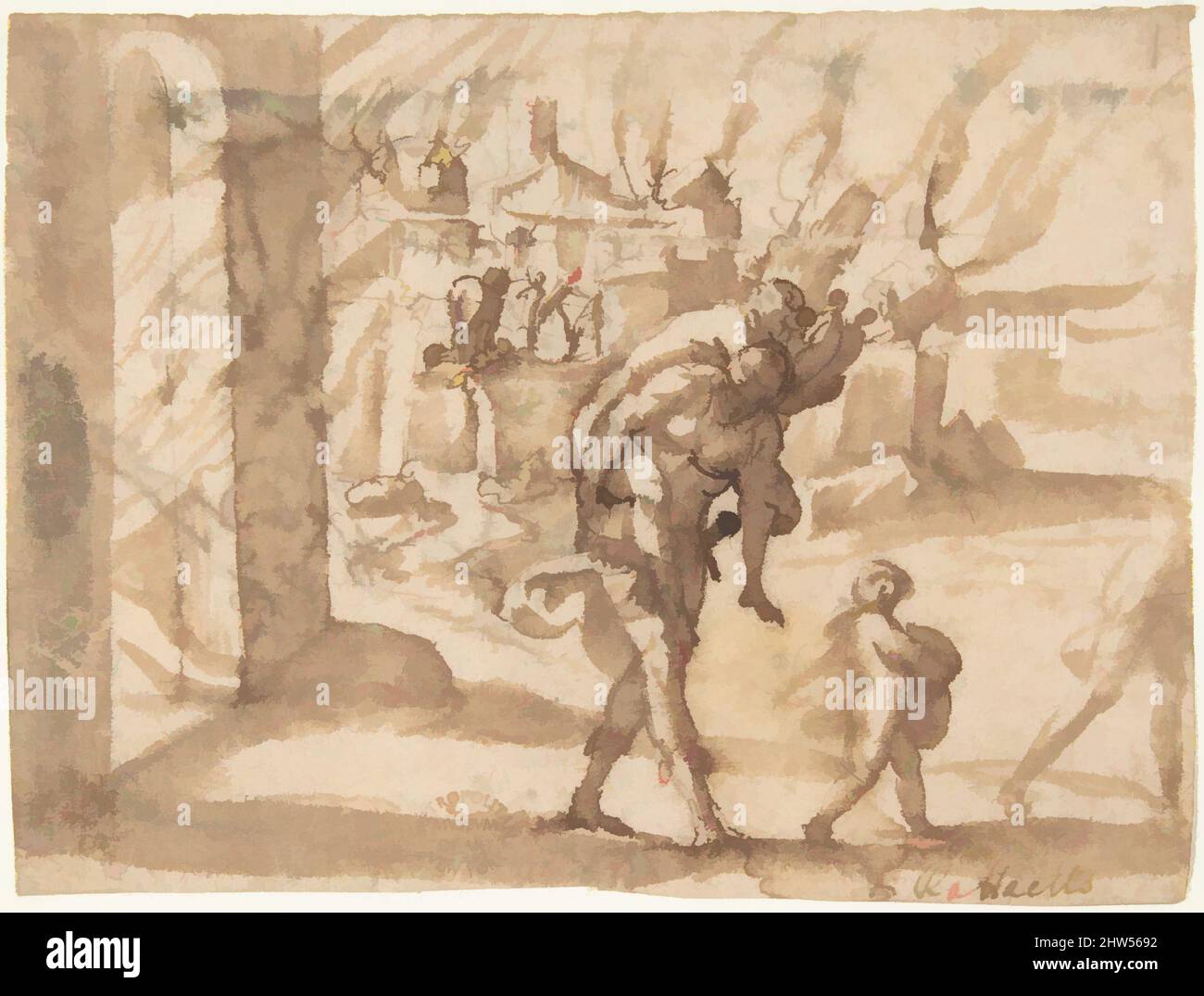 Art inspired by Aeneas Carrying Anchises in the Burning of Troy, 1624 ...