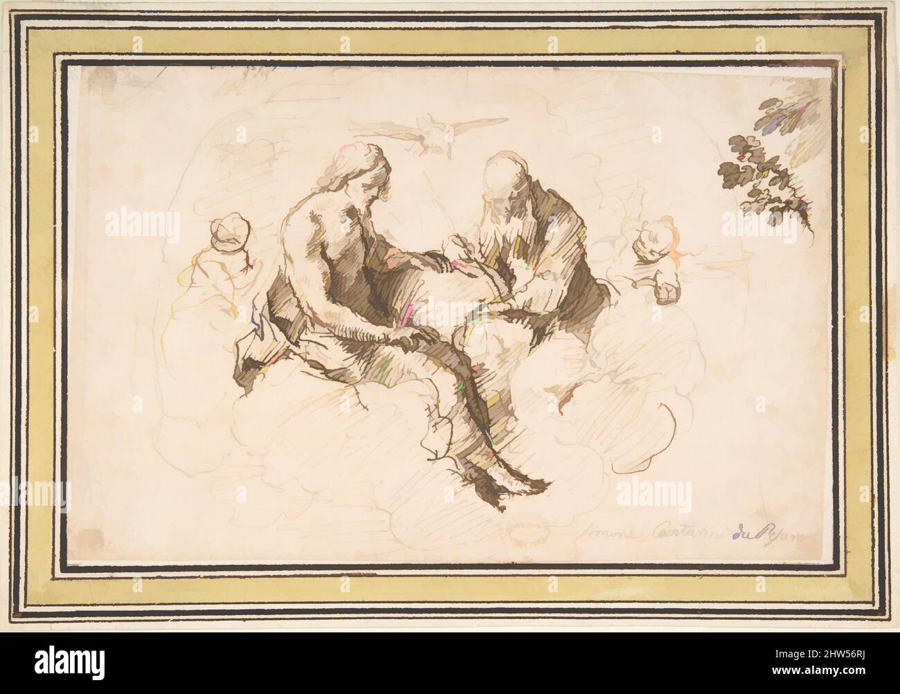 Art inspired by The Holy Trinity in Glory, 1612–48, Pen and brown ink ...