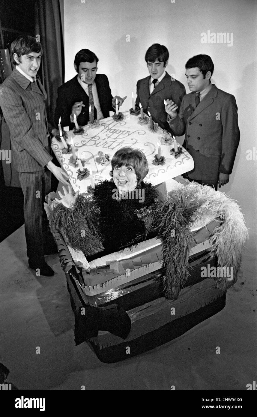 Eric Idle, Terry Jones, Michael Palin and David Jason help Denise ...