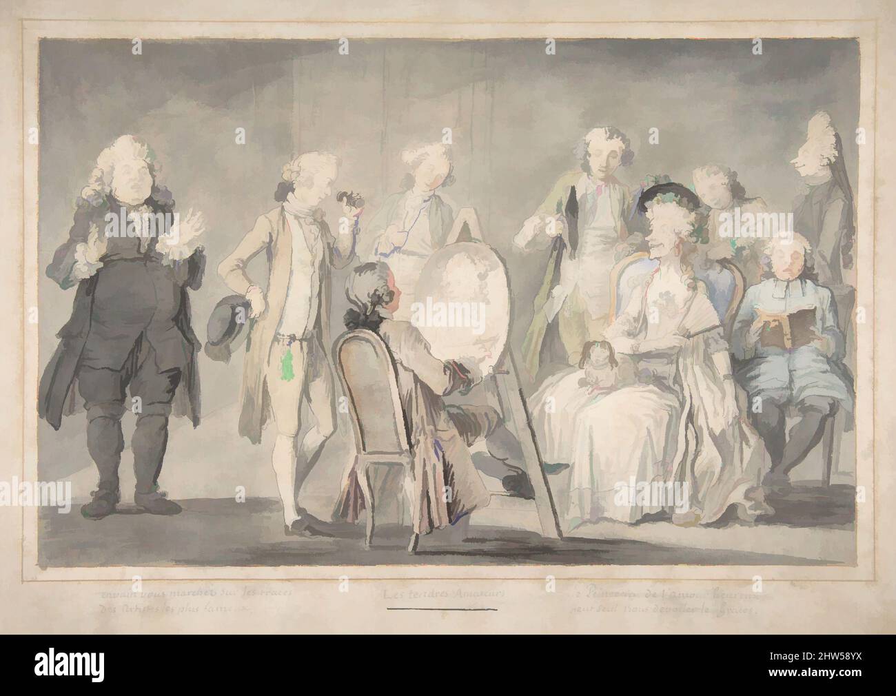 Art inspired by Satirical drawing: Artist Painting an Old Lady's ...