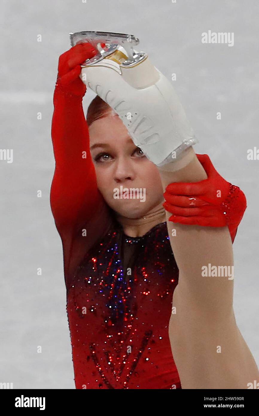 Beijing, Hebei, China. 15th Feb, 2022. Alexandra Trusova (ROC) in the ...