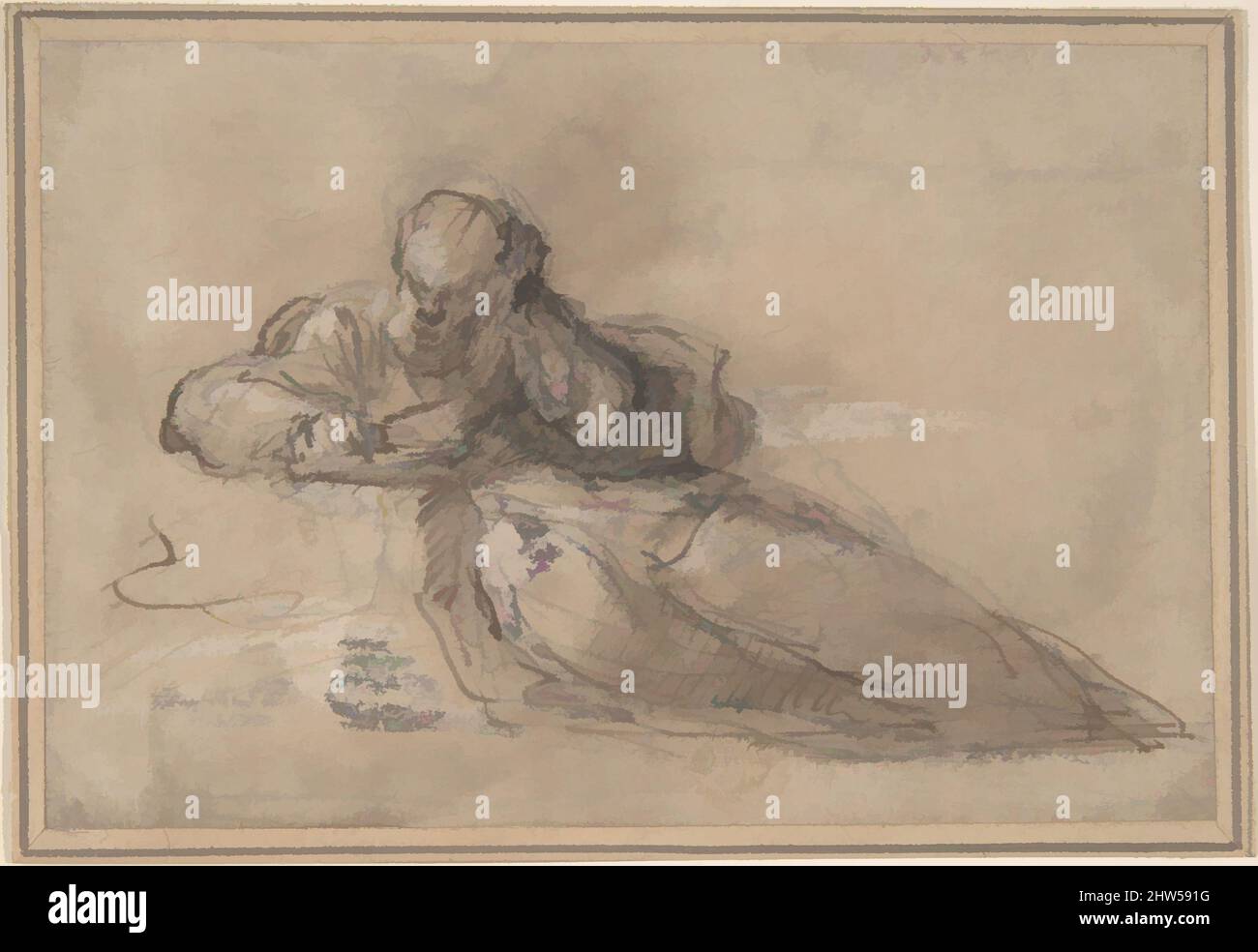 Art inspired by Man Seated on the Ground, Writing, 17th century, Pen ...