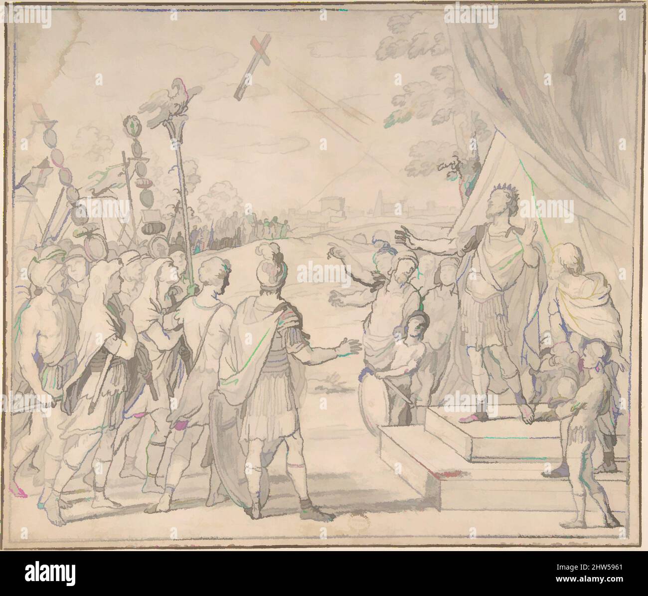 Art inspired by Vision of Constantine, copy after a drawing by Giacinto ...