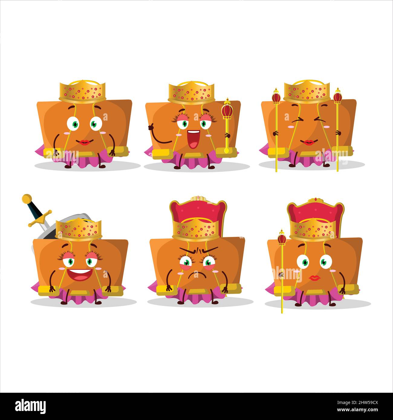 Queen and her magic clothes cartoon of orange binder clip wearing tiara ...