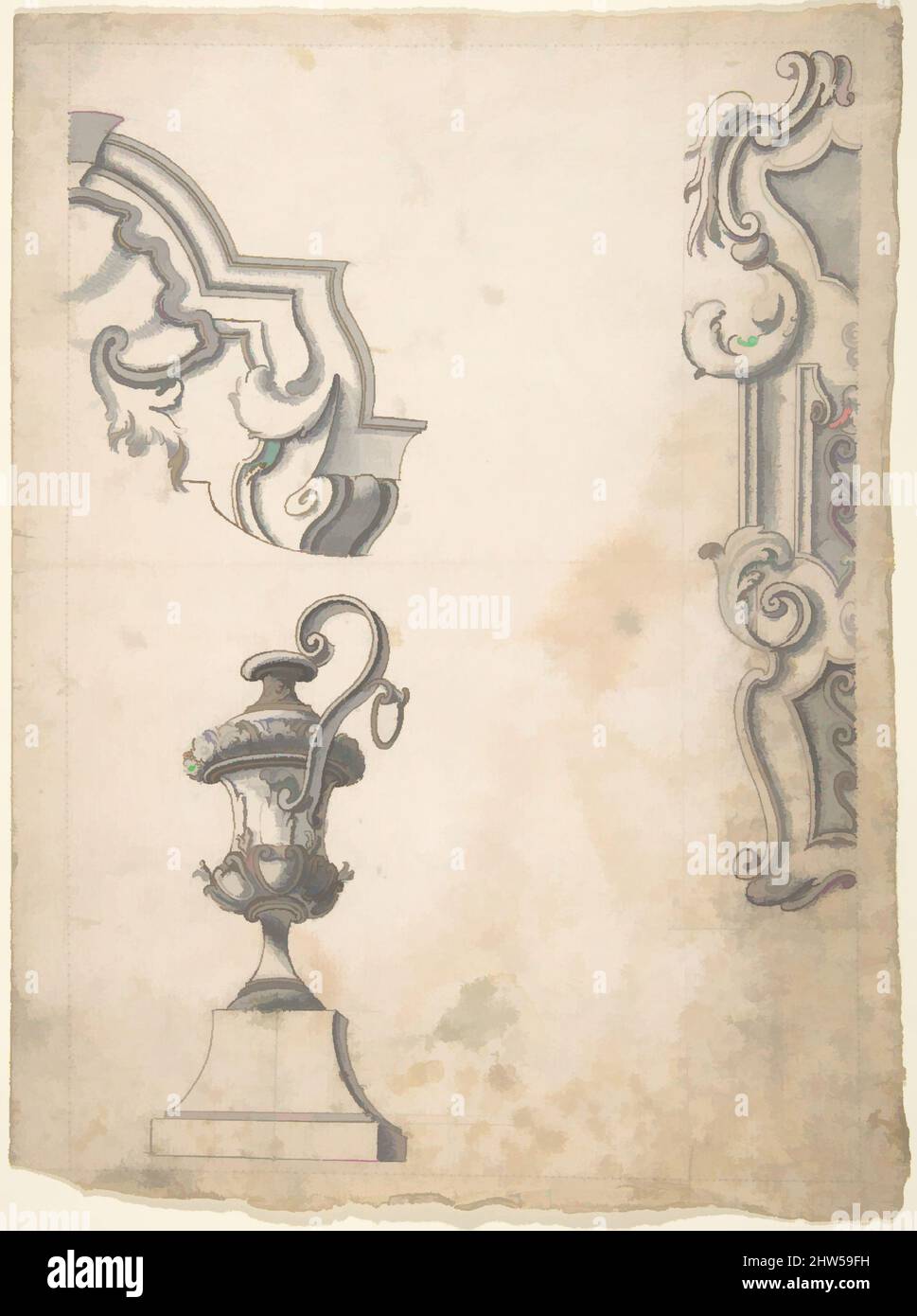 Art inspired by Designs for Parts of Frames and an Amphora, 1700–1780 ...