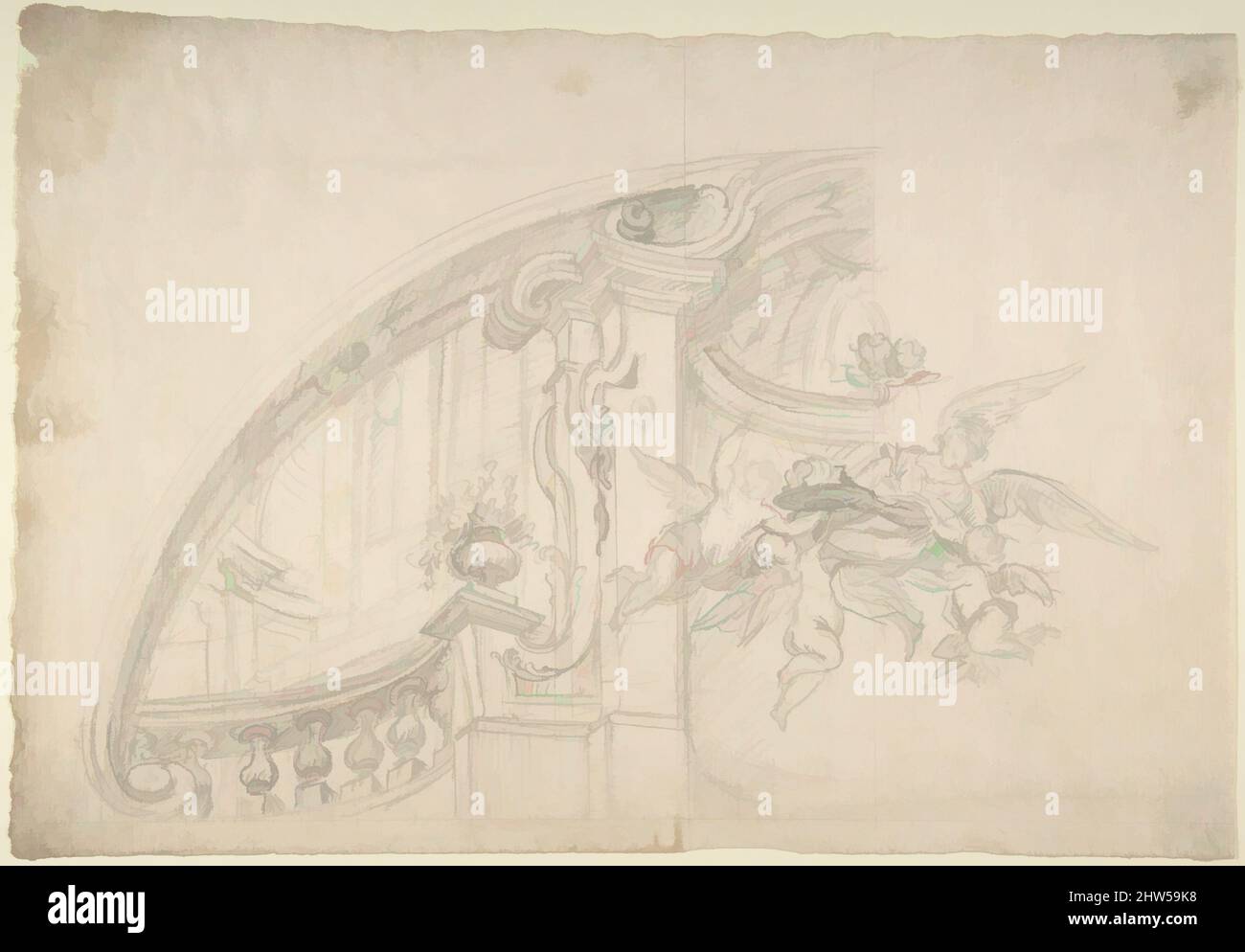 Graphite with compass and ruled constructions scale below in graphite ...