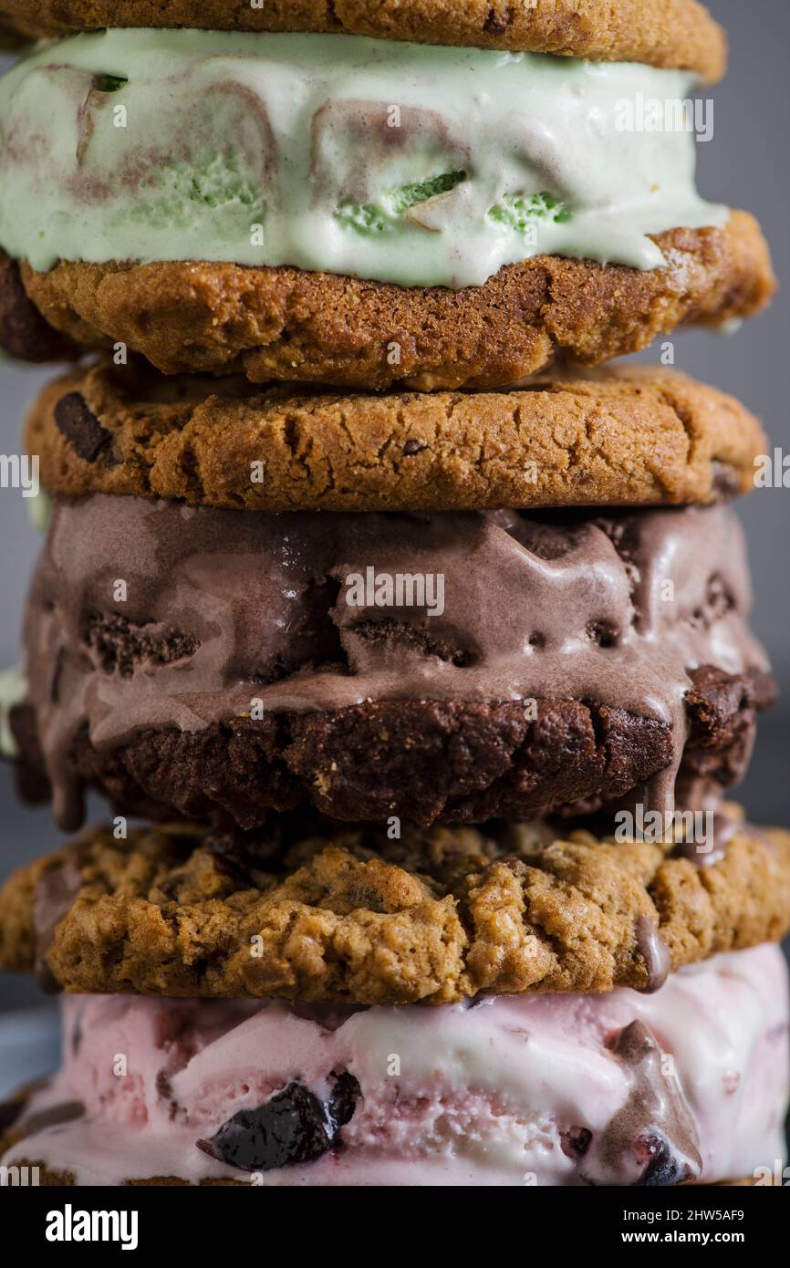 Close-up of stack of ice cream sandwiches Stock Photo - Alamy