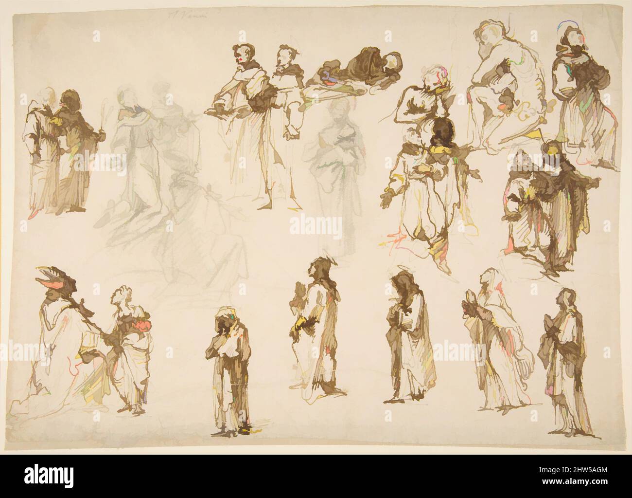 Art inspired by Figure Studies: Standing and Kneeling Clerics and ...