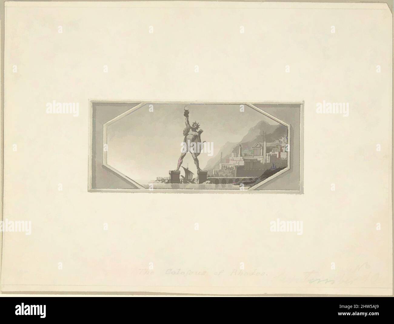 Art inspired by The Colossus of Rhodes, 18th–19th century, Pen and ...