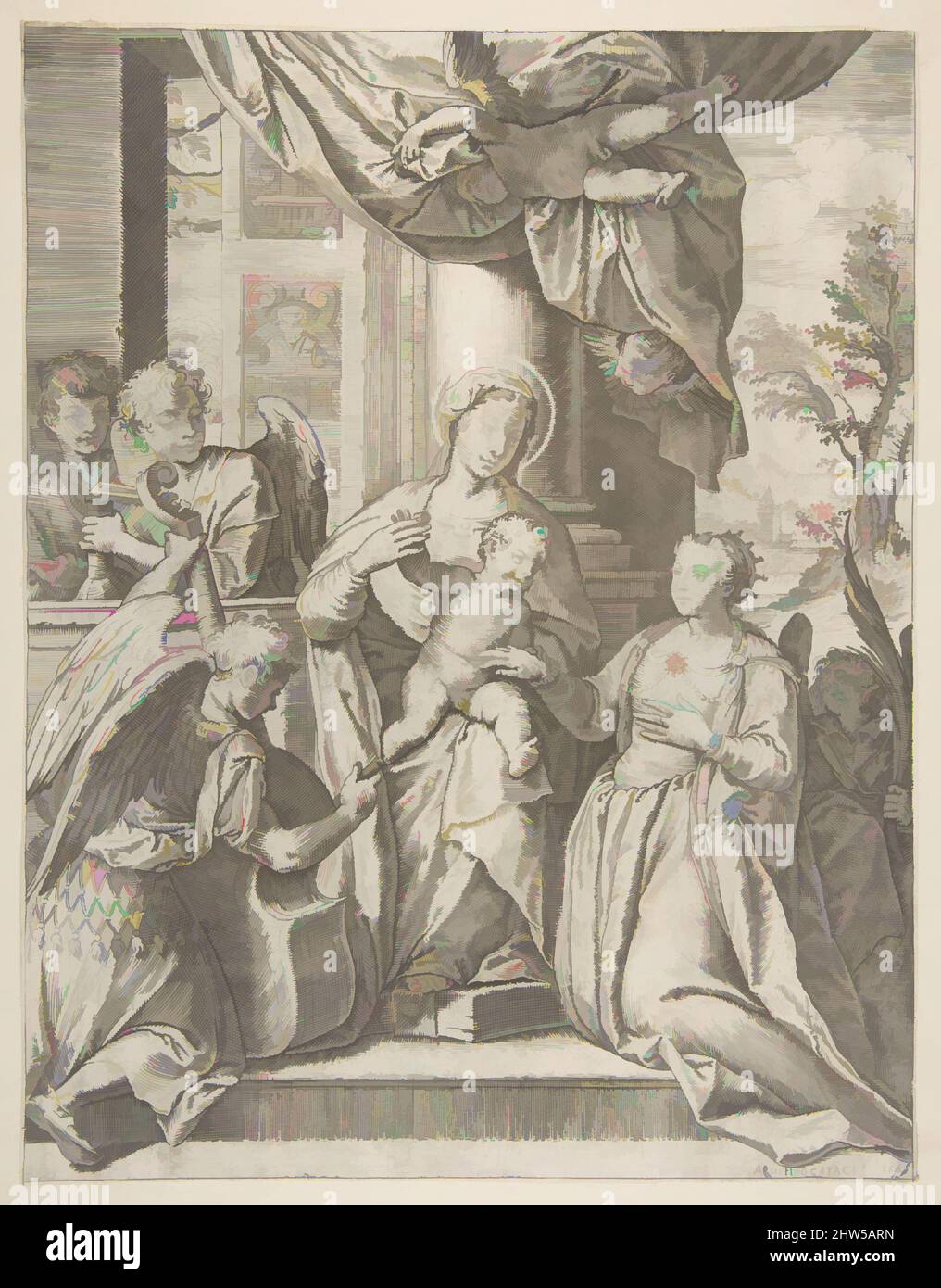 Art inspired by The mystic marriage of Saint Catherine who sits at ...