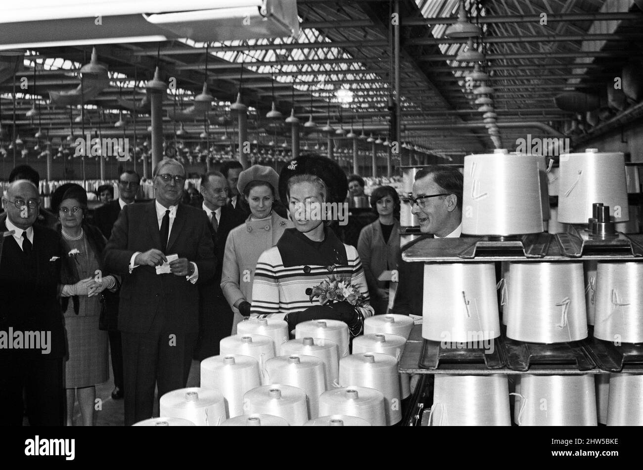 Katharine, Duchess of Kent visits the Courtaulds factory in ...