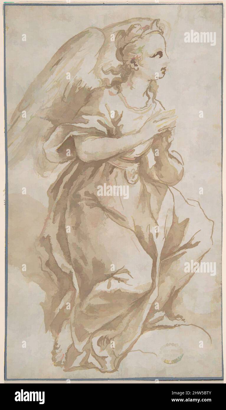 Art inspired by An Angel in Adoration, 17th century, Pen and brown ink ...