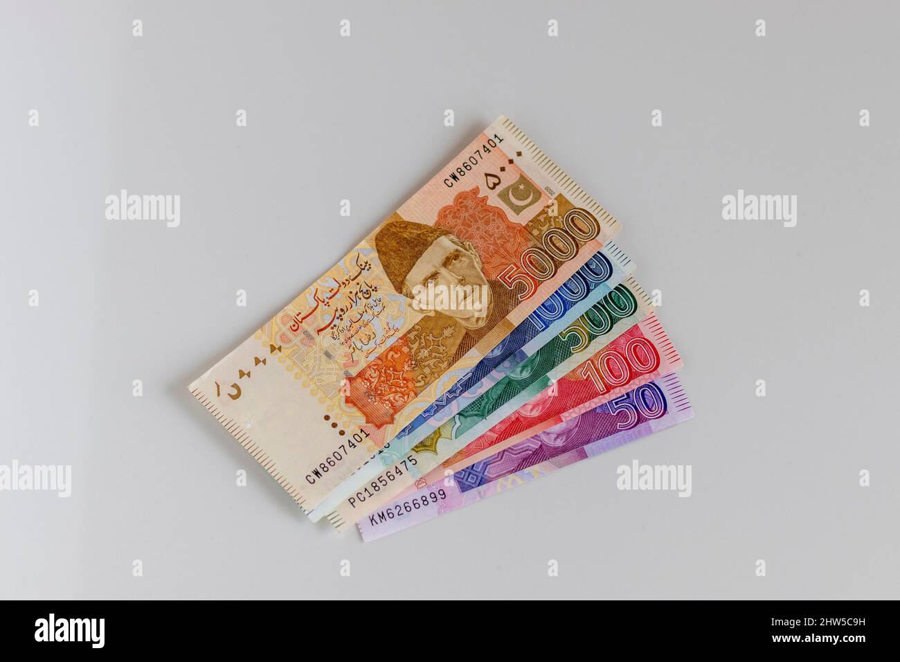 Pakistan currency banknotes on isolated white background Stock Photo ...