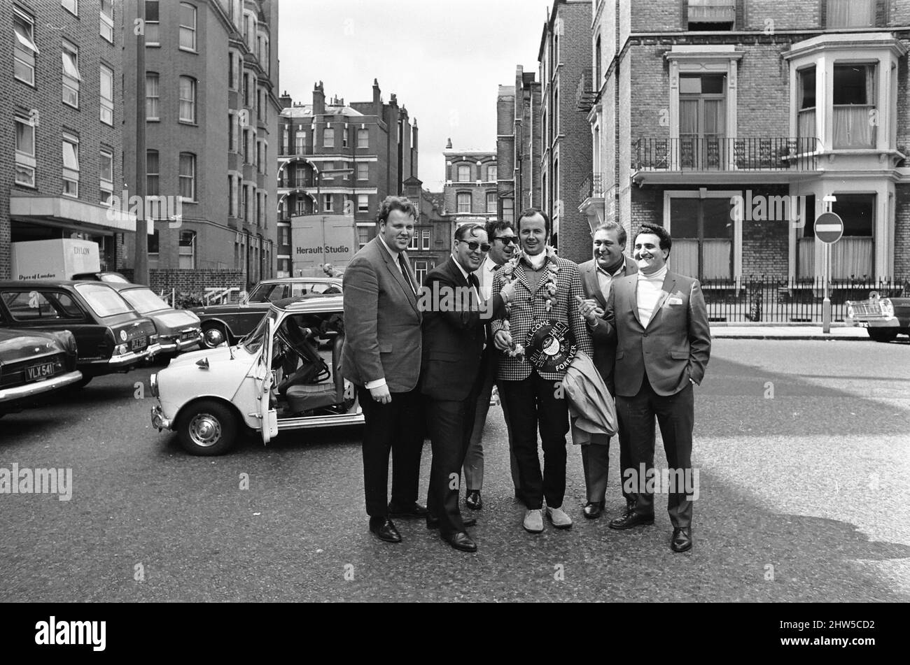 American rock and roll singer Bill Haley with his band The Comets in ...