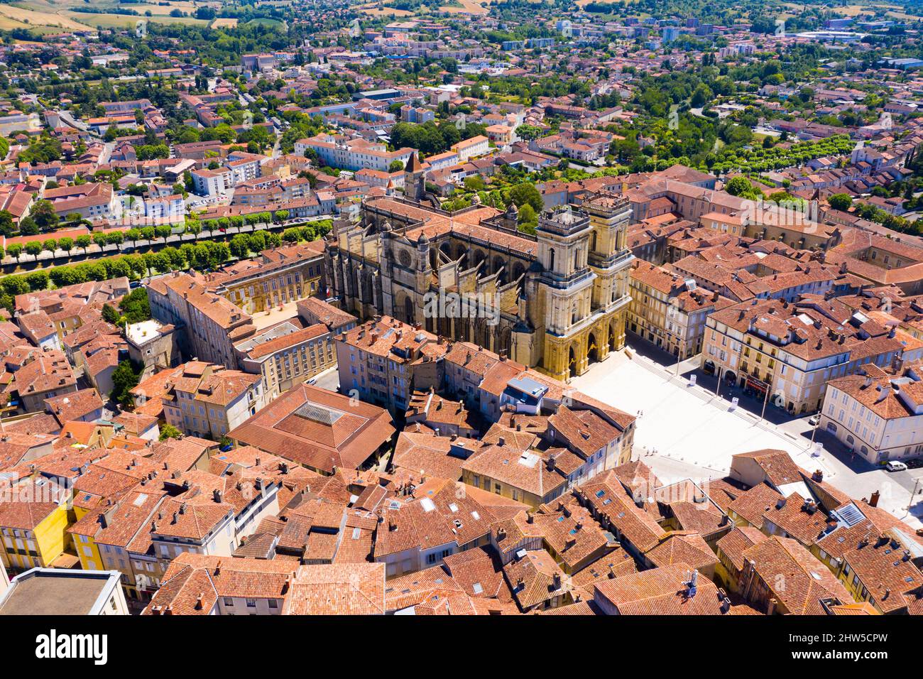 Aerial view of Auch overlooking Cathedral Stock Photo - Alamy