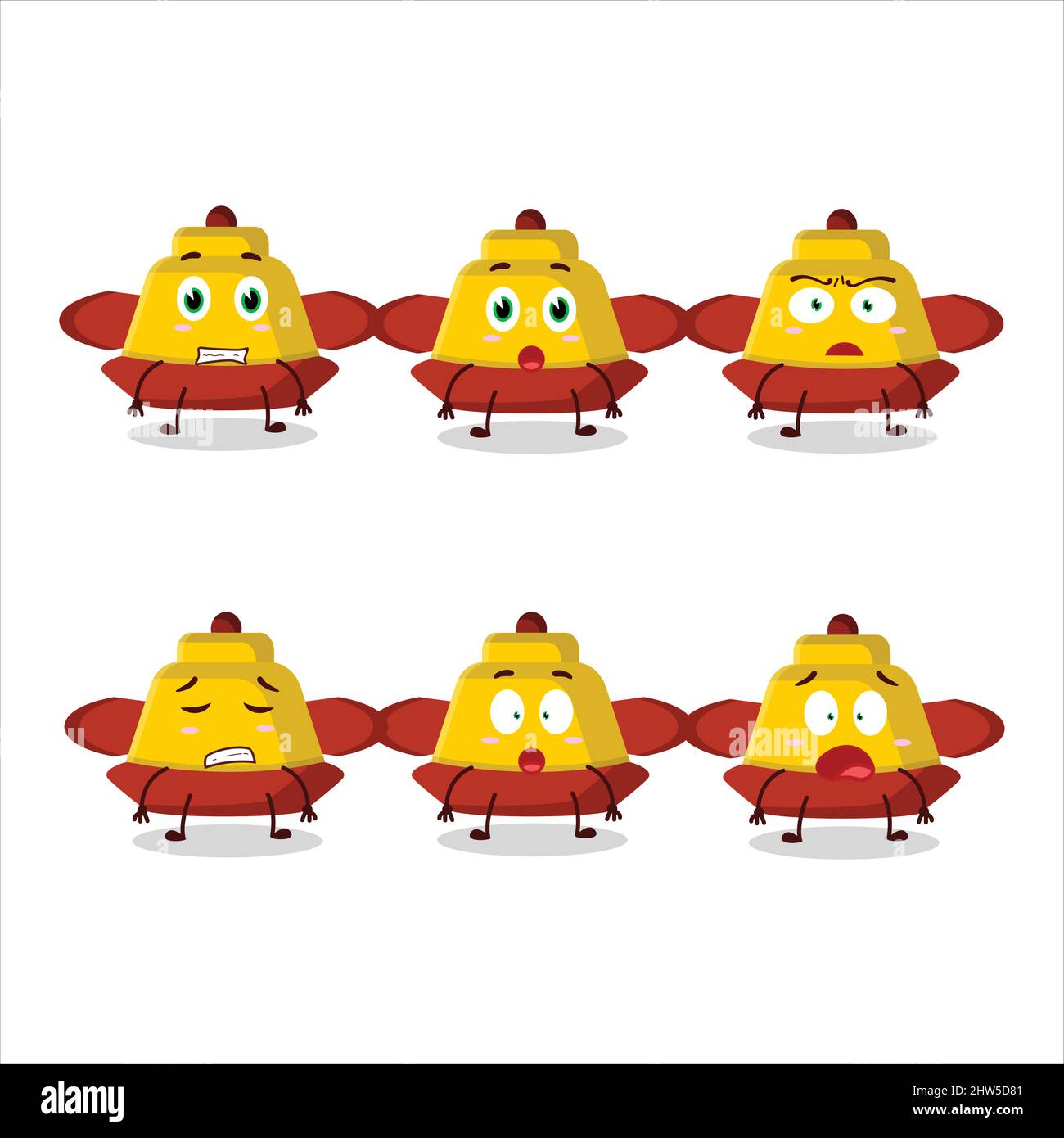Character cartoon of yellow chinese hat with scared expression. Vector ...