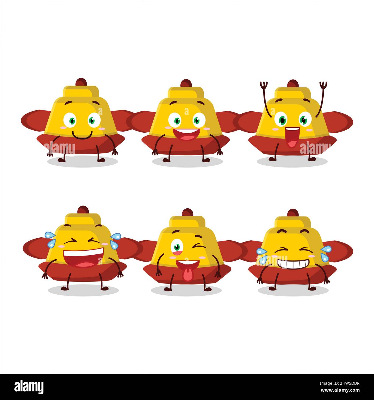 Cartoon character of yellow chinese hat with smile expression. Vector ...