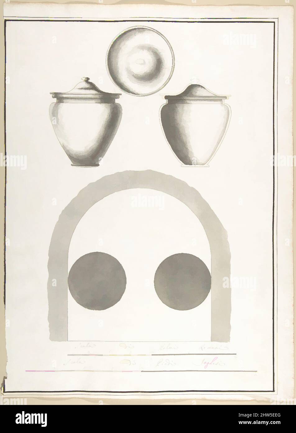 Art inspired by Plan of Niche in a Columbarium with a Section ...
