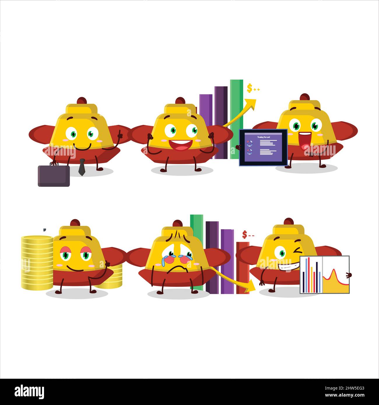 Yellow chinese hat character designs as a trader investment mascot ...