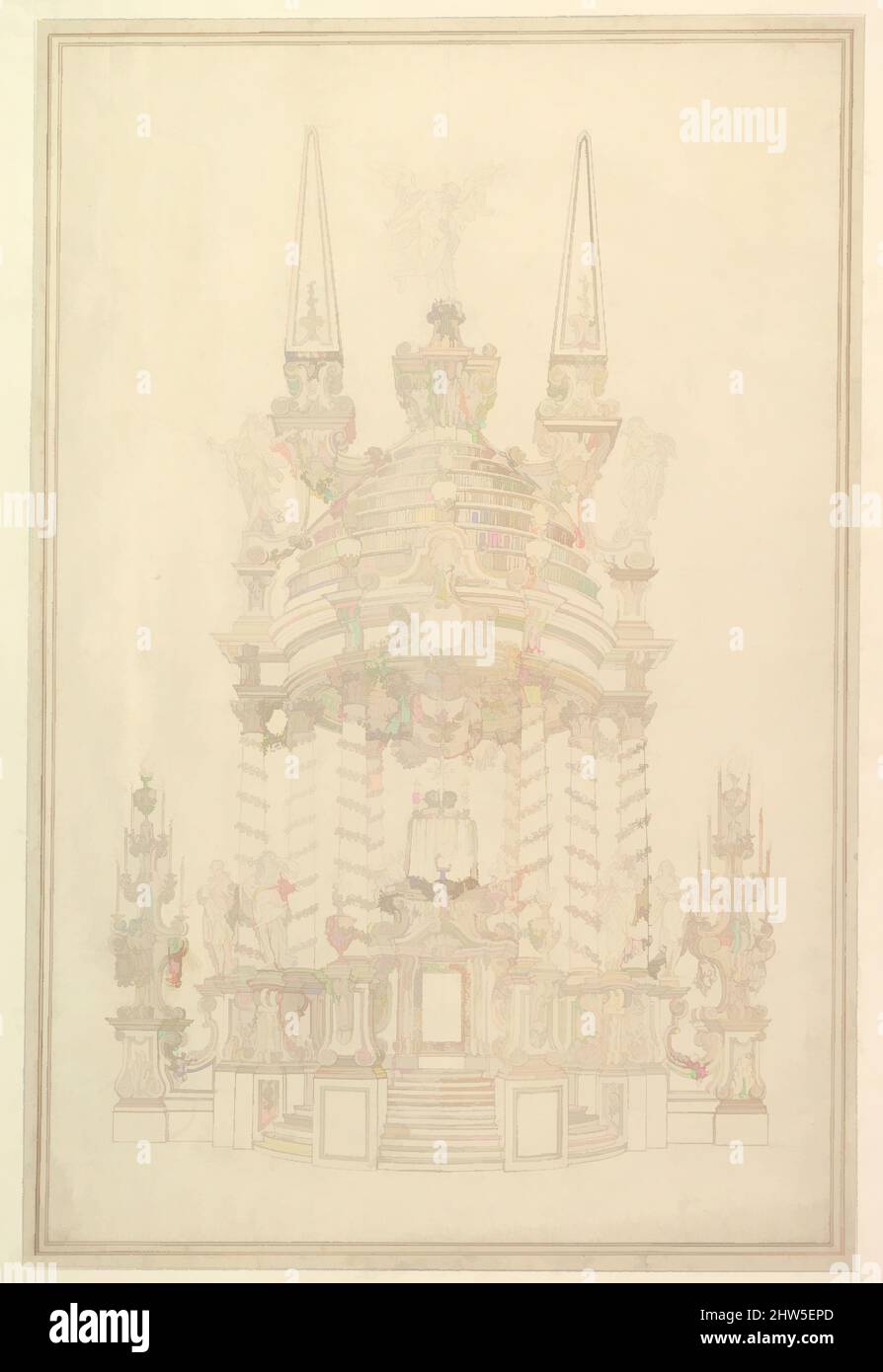 Art inspired by Elevation of a Catafalque: Wreathed Columns Supporting ...