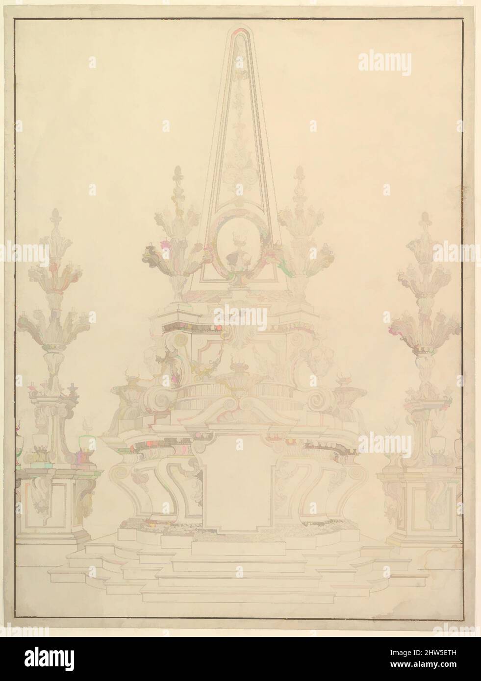 Art inspired by Elevation of a Catafalque: Two Pedestals with ...