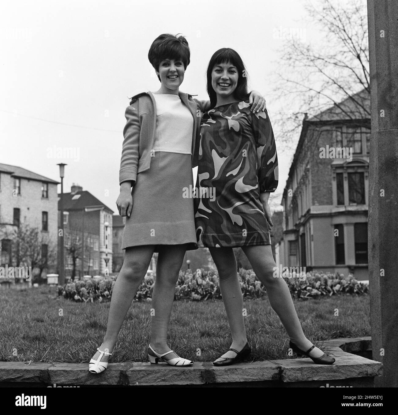 Actresses Gilly Fraser (right) and Pauline Collins during a break from ...