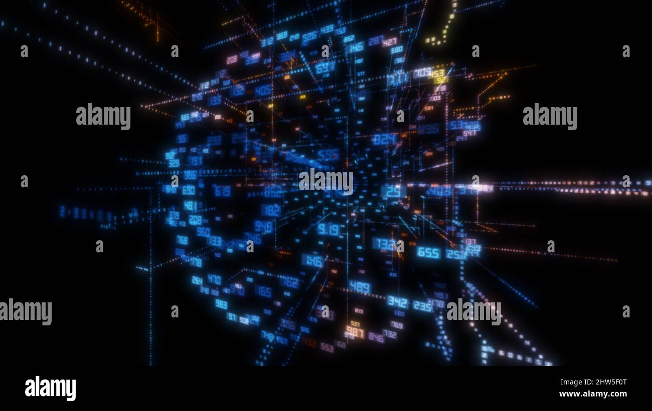 Luminous elements with numbers Stock Photo - Alamy