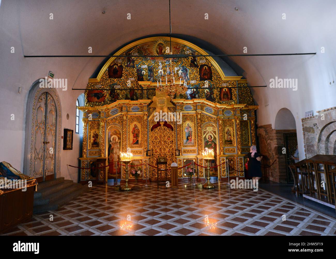 Beautiful altars and wall paintings at the Holy Dormition Cathedral at ...