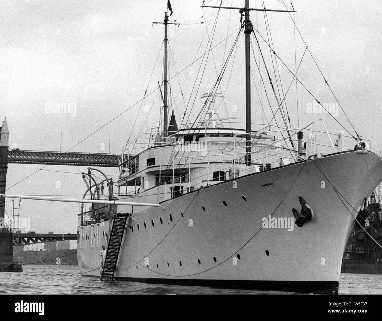 Sir Bernard and Lady Docker's private yacht 'Shemara', one of the ...