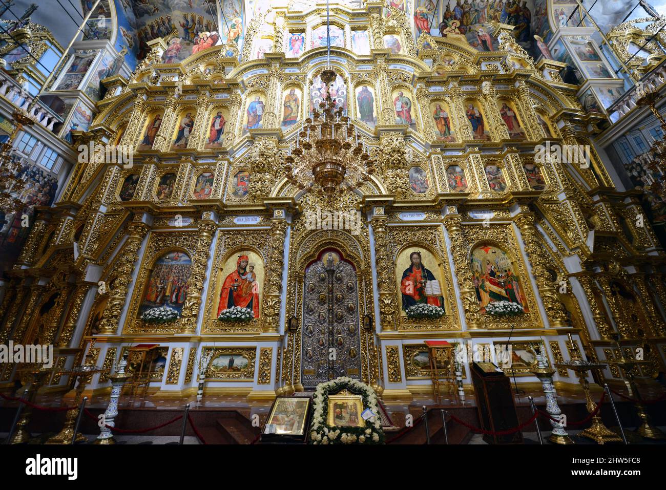 Beautiful altars and wall paintings at the Holy Dormition Cathedral at ...