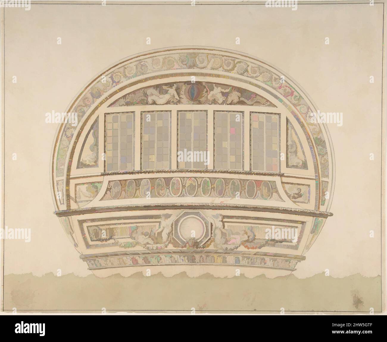 Art inspired by Design for Stem of a Ship, 18th century, Pen and brown ...