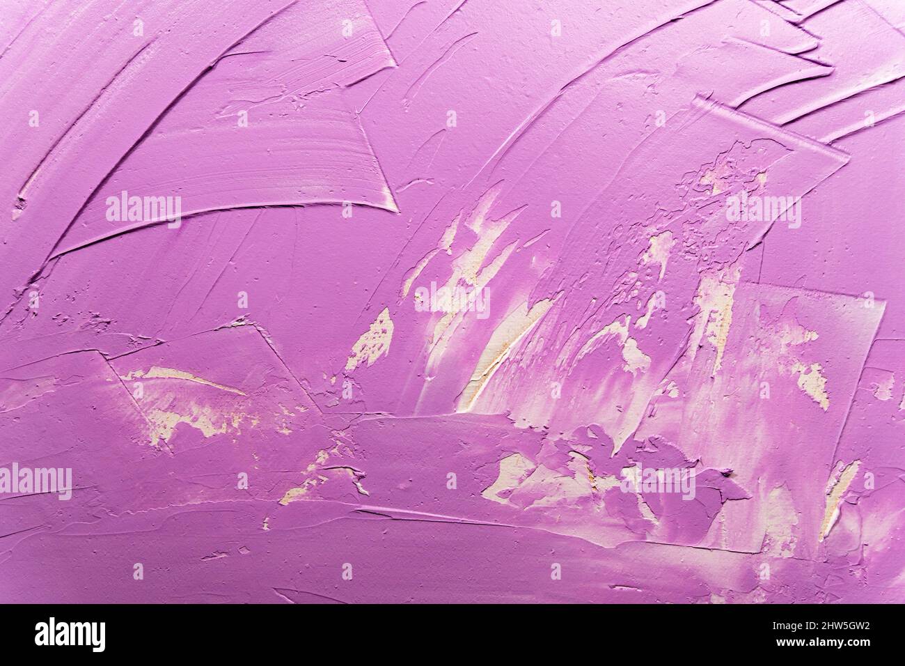 Lilac paint texture on the wall. Rough strokes of the master Stock ...