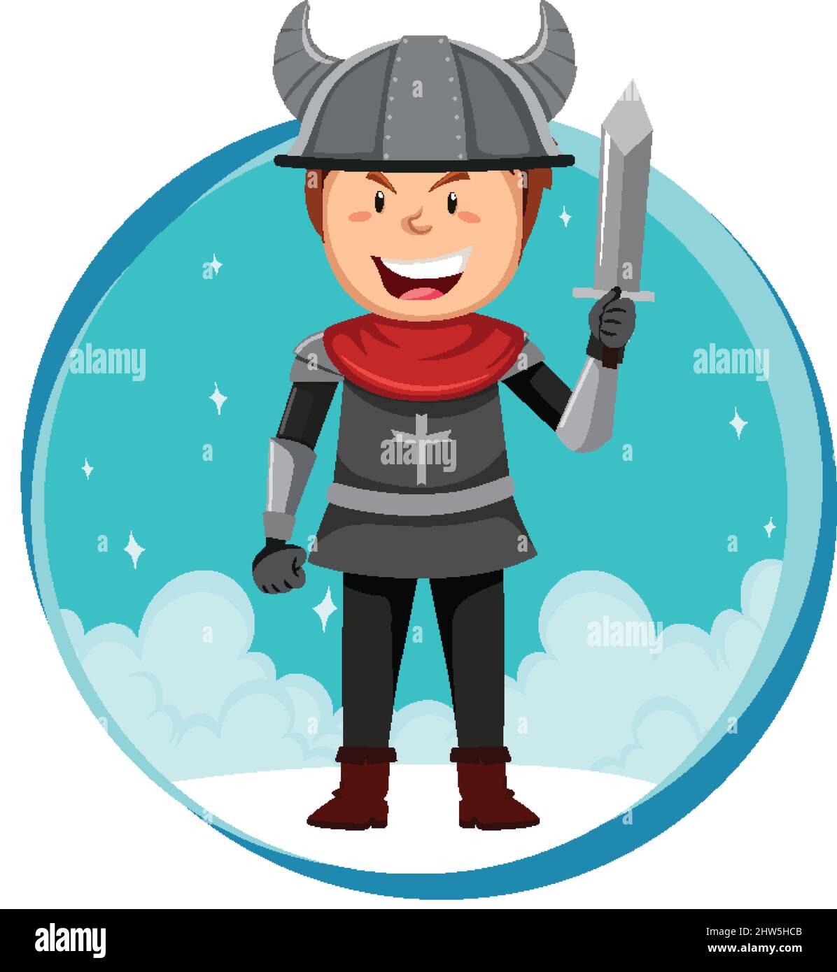 Fantasy knight character on white background illustration Stock Vector ...