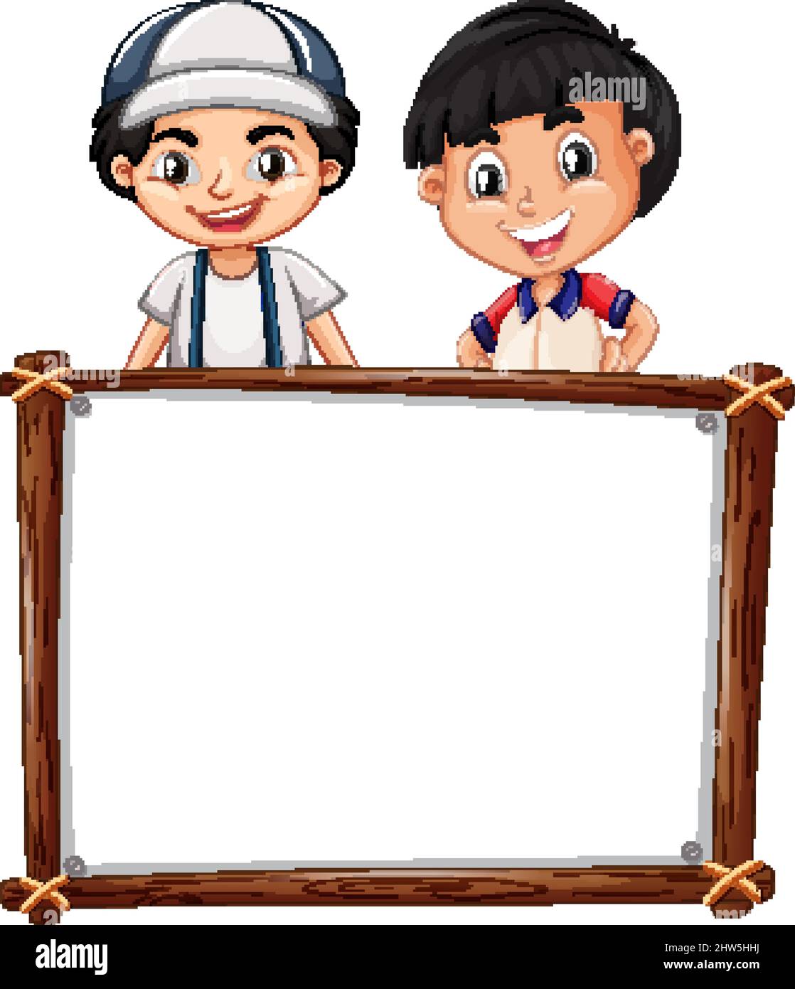 Board template with happy kids illustration Stock Vector Image & Art ...