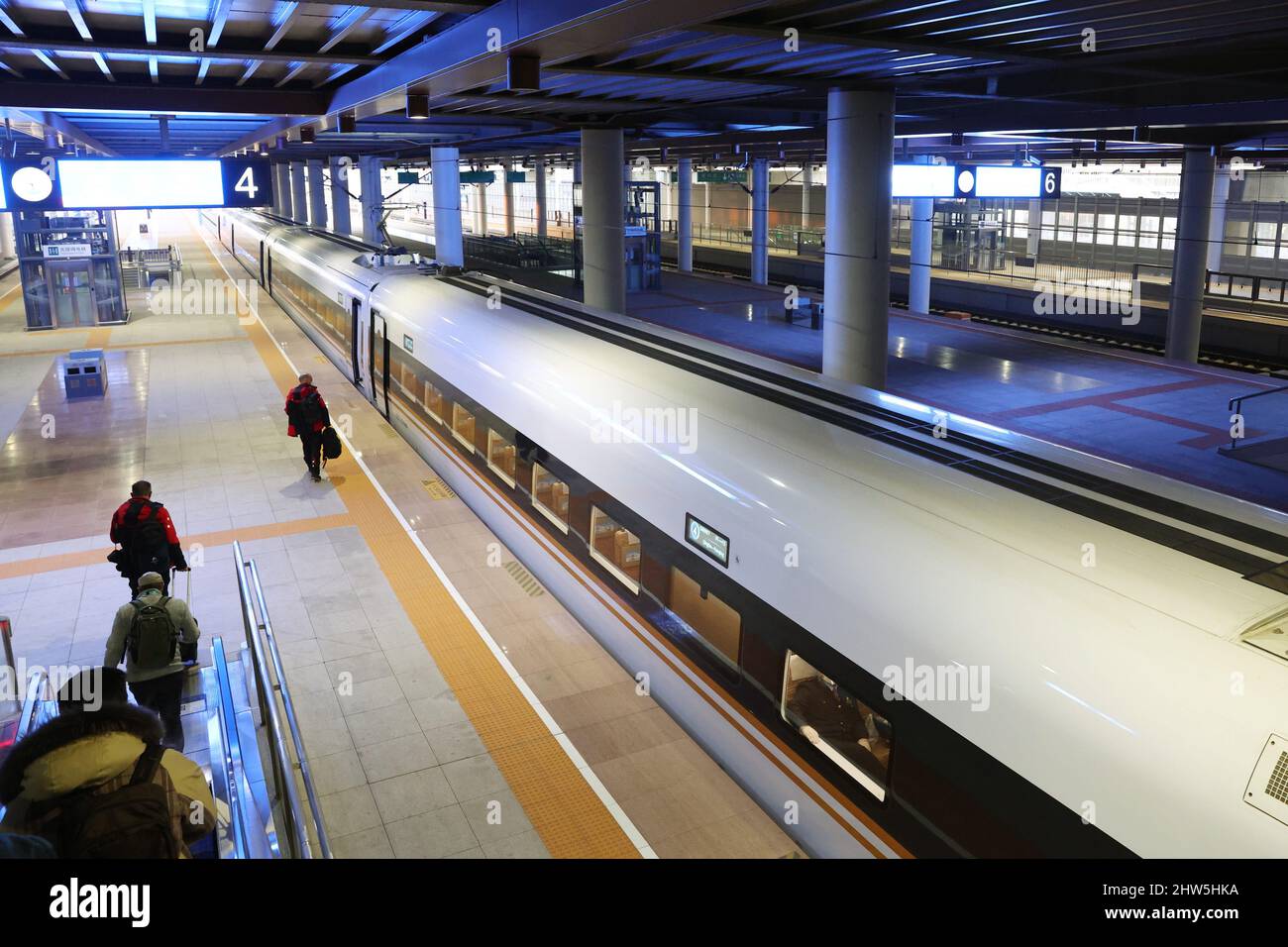 Qinghe Railway staion, MARCH 3, 2022 : General view of High-speed rail ...