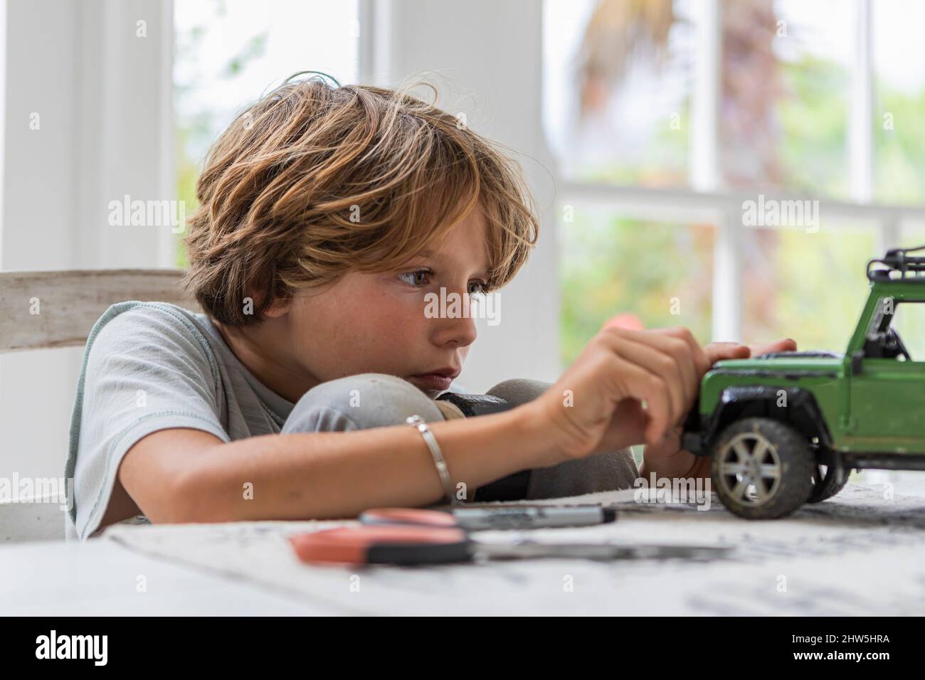 Building toy model boy hi-res stock photography and images - Alamy