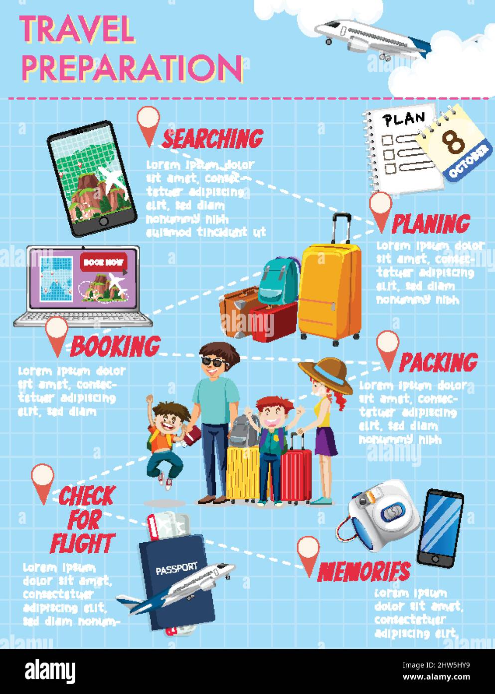 Travel preparation infographic design illustration Stock Vector Image ...