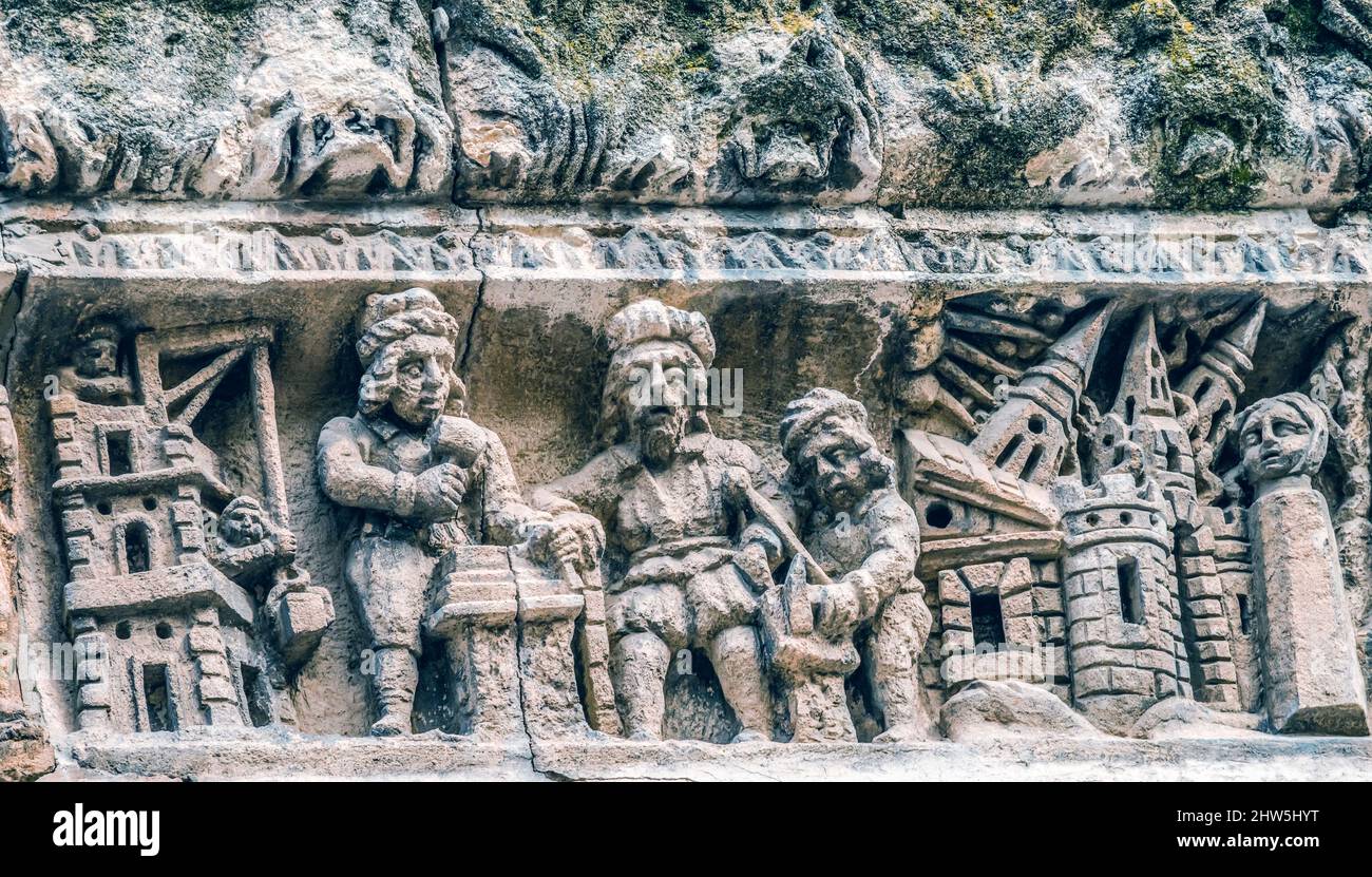 French Building Cathedral Statues Facade Notre Dame Cathedral Our Lady ...
