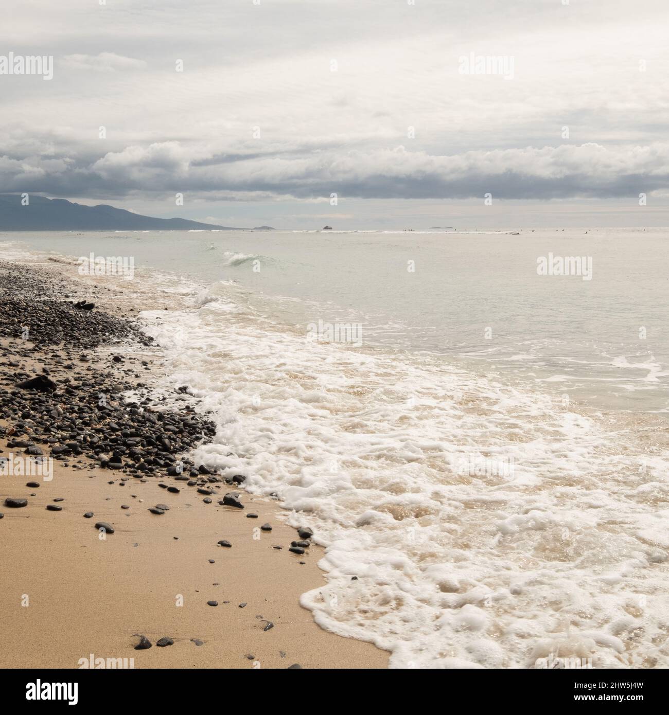 United States, Hawaii, West Maui, Lahaina, Empty Lahaina Beach Stock ...