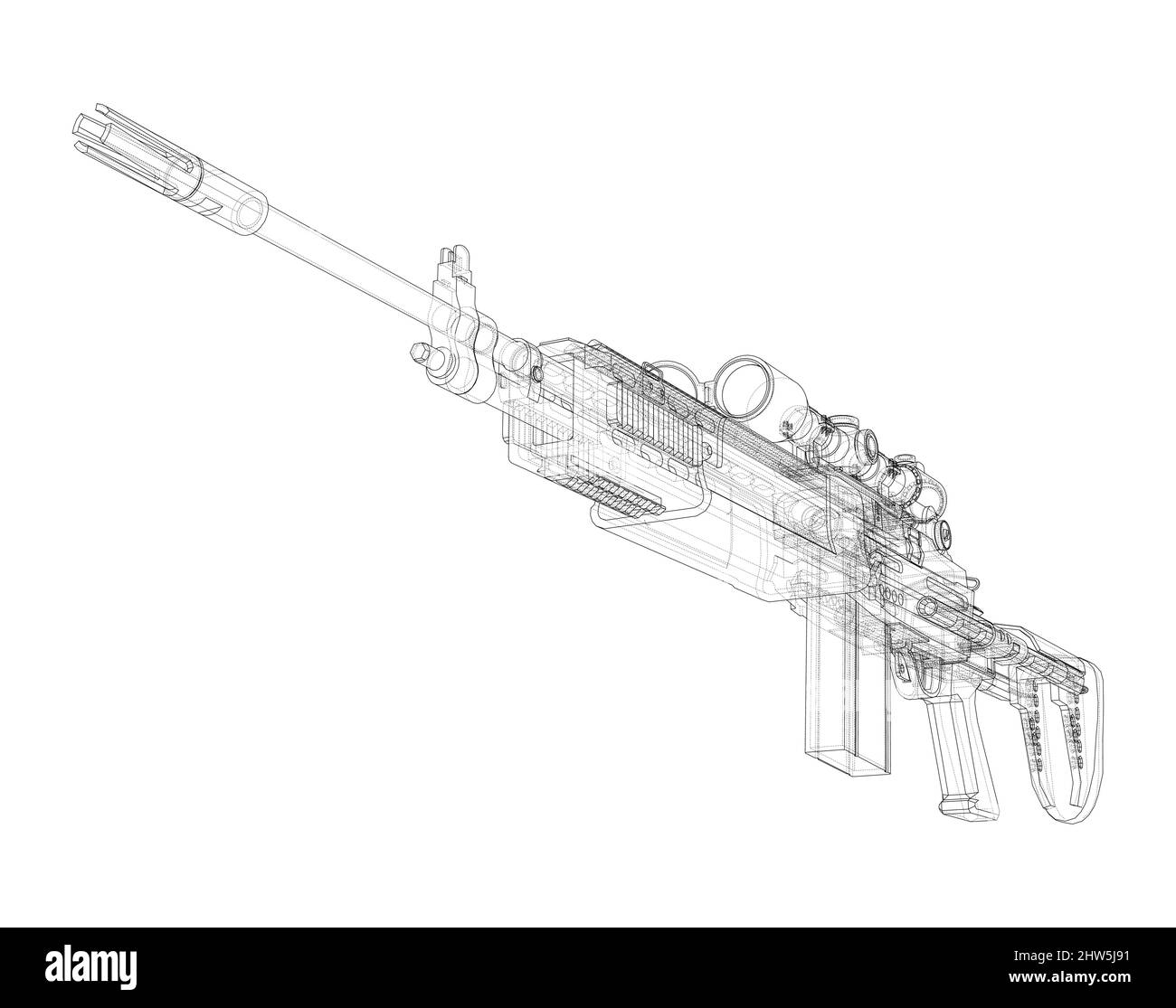 Machine Gun. Vector rendering of 3d Stock Vector Image & Art - Alamy