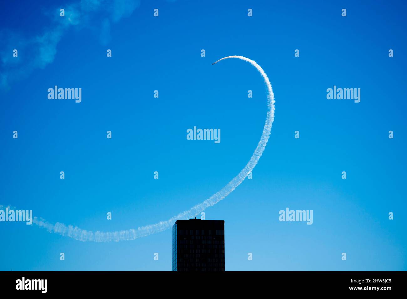 Plane in Aerobatic Smoke Show Stock Photo - Alamy