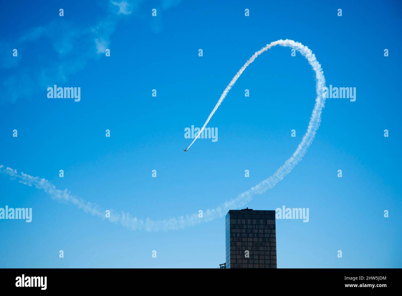 Plane in Aerobatic Smoke Show Stock Photo - Alamy