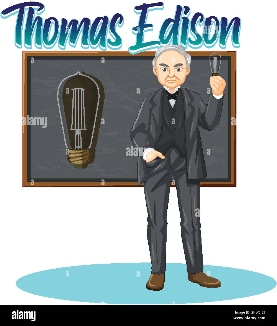 Thomas Edison cartoon character illustration Stock Vector Image & Art ...