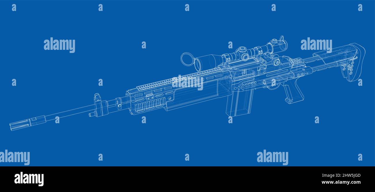 Machine Gun. Vector rendering of 3d Stock Vector Image & Art - Alamy