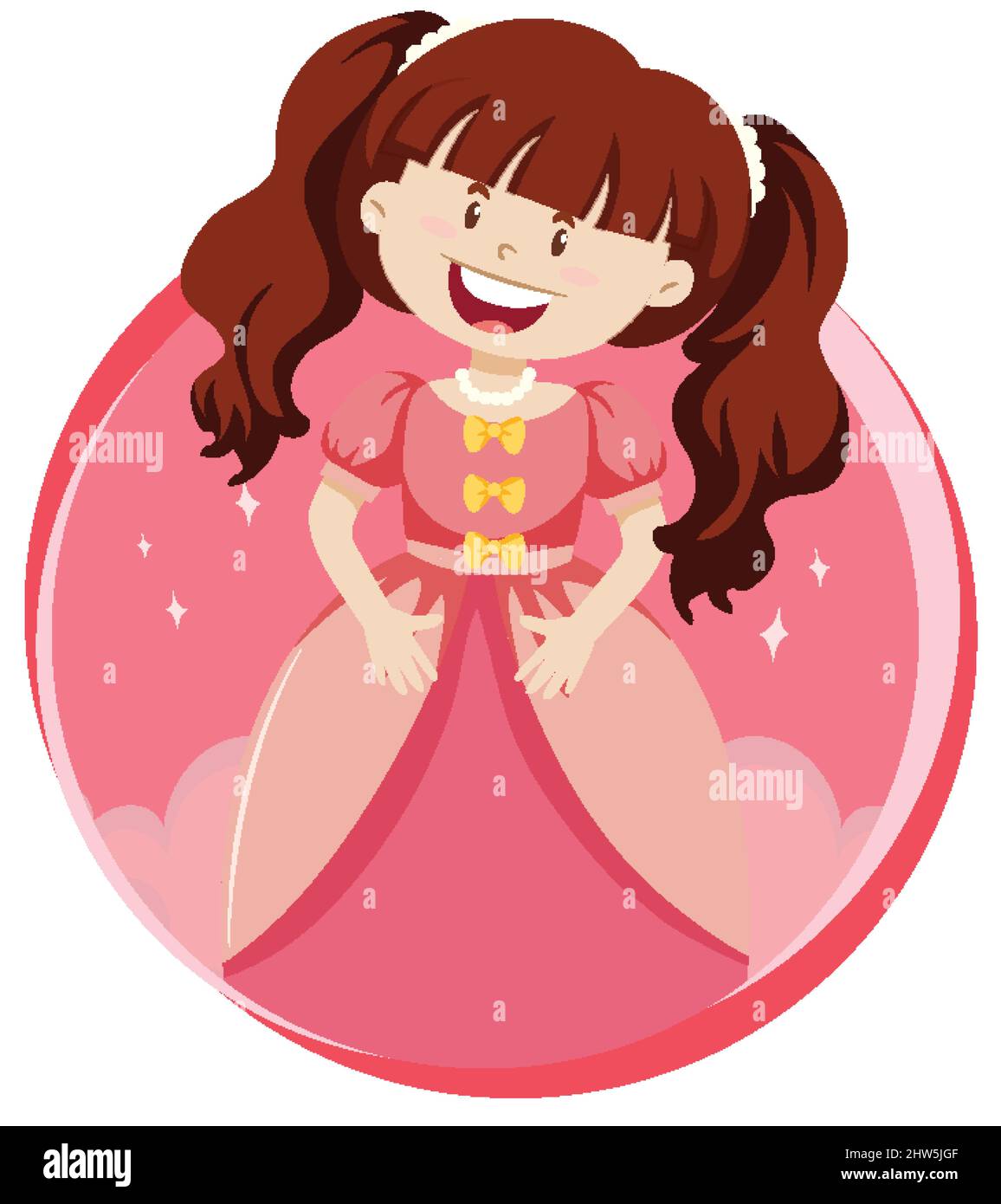 Fantasy princess character on white background illustration Stock ...