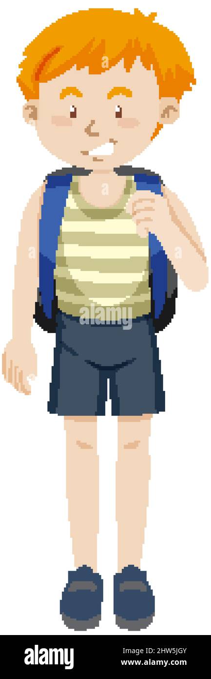 A backpacker man cartoon character illustration Stock Vector Image ...
